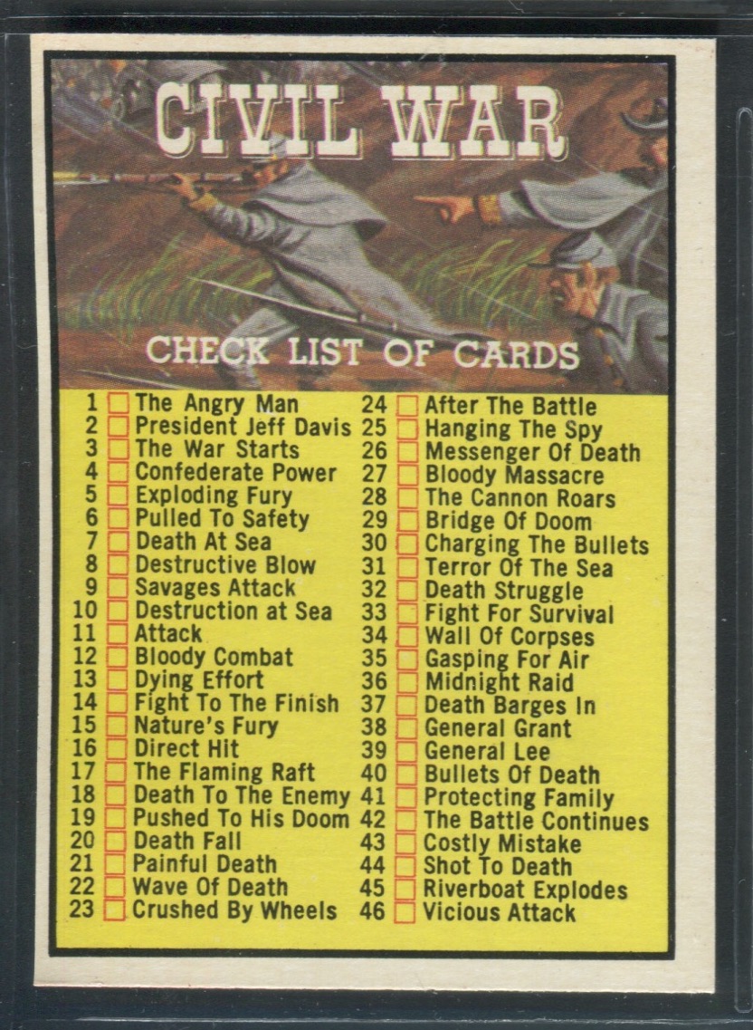 Lot Detail - 1962 Topps Civil War News Complete High Grade Set of (88 ...
